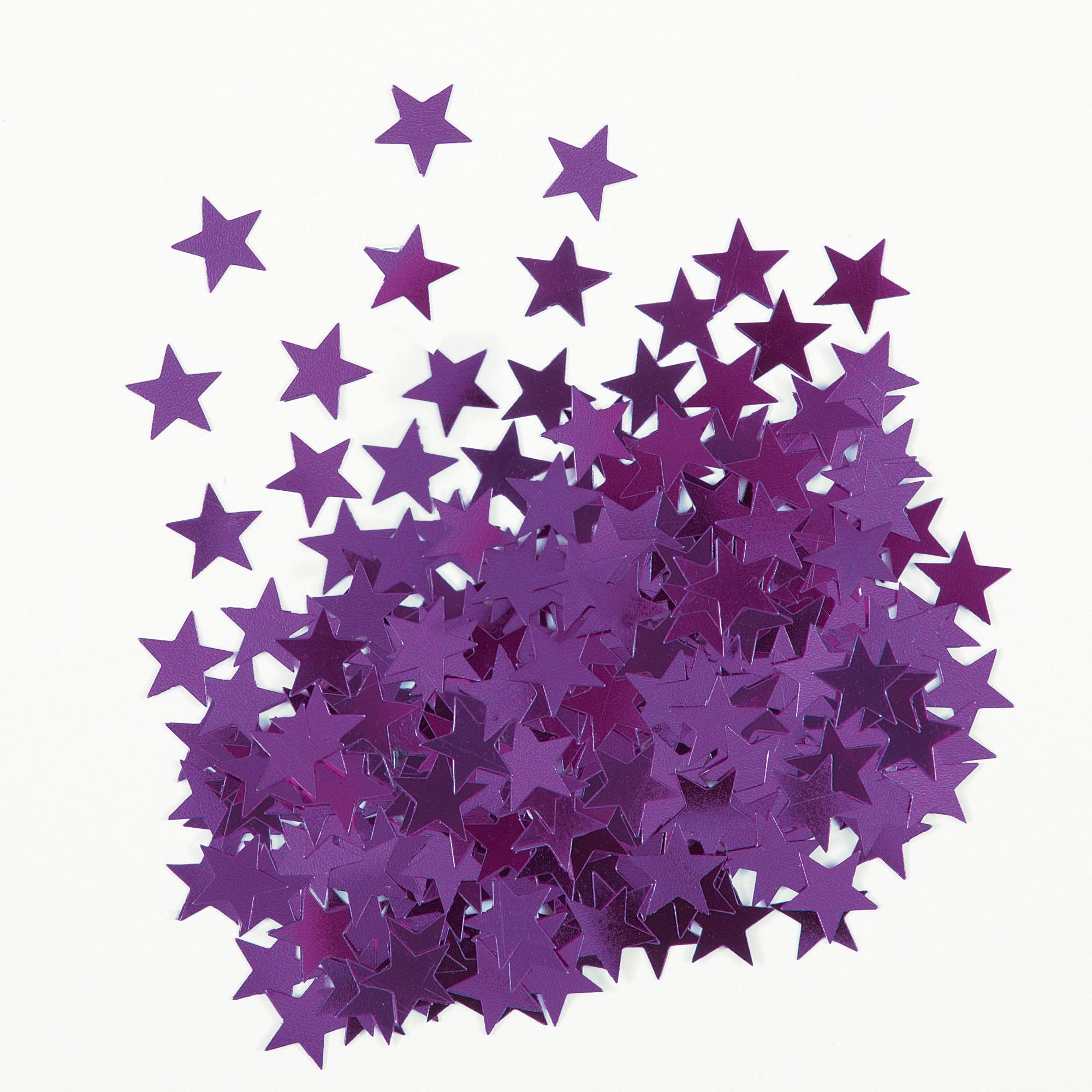 Konfetti stjerner i lilla, 14 g